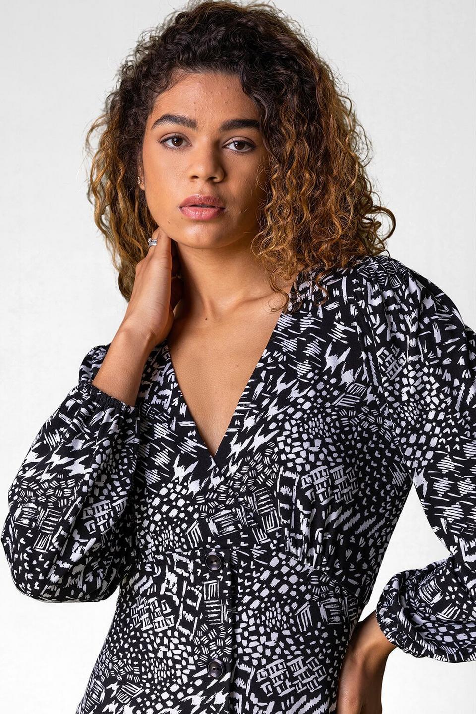 Dresses Mono Abstract Print Dress Roman